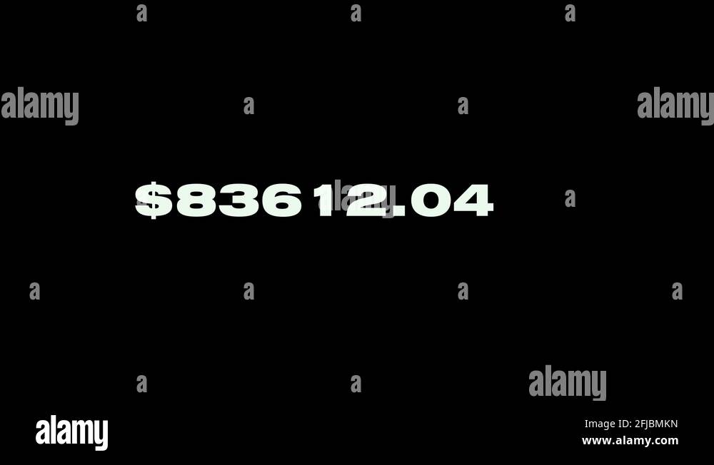 Dollar counter from 1 to 1 000 000. Rising sum of money. Changing color ...