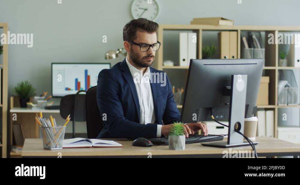 Portrait handsome man typing Stock Videos & Footage - HD and 4K Video ...