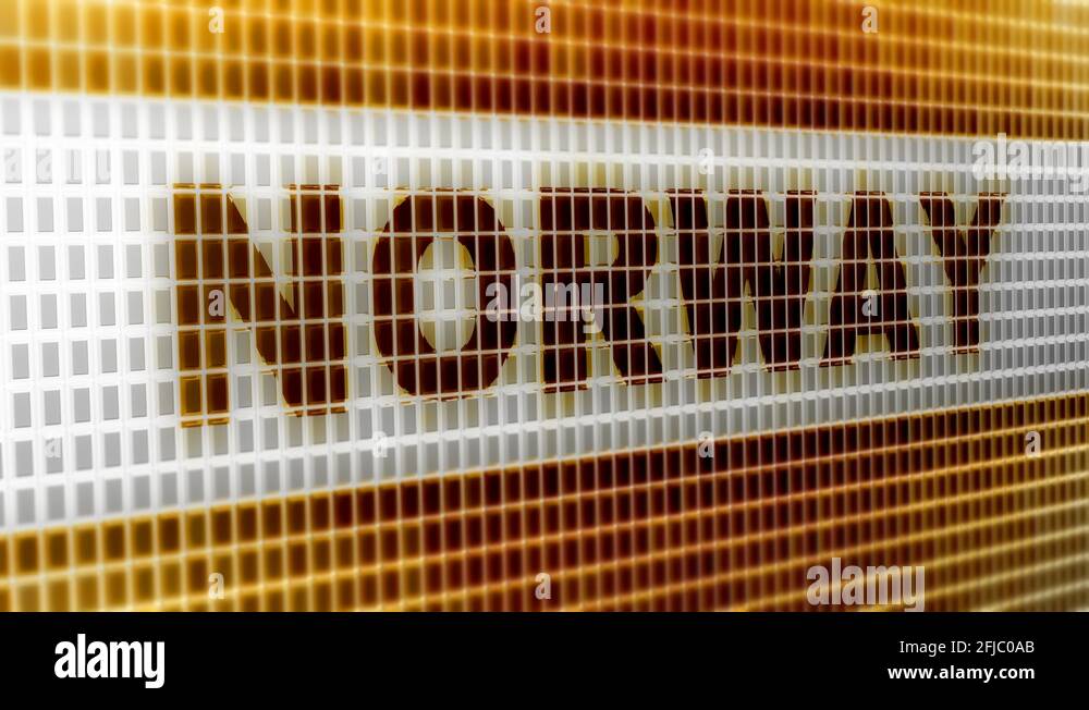 "Norway" on the Screen. 4K Resolution. Encoder Prores 4444. Looping ...