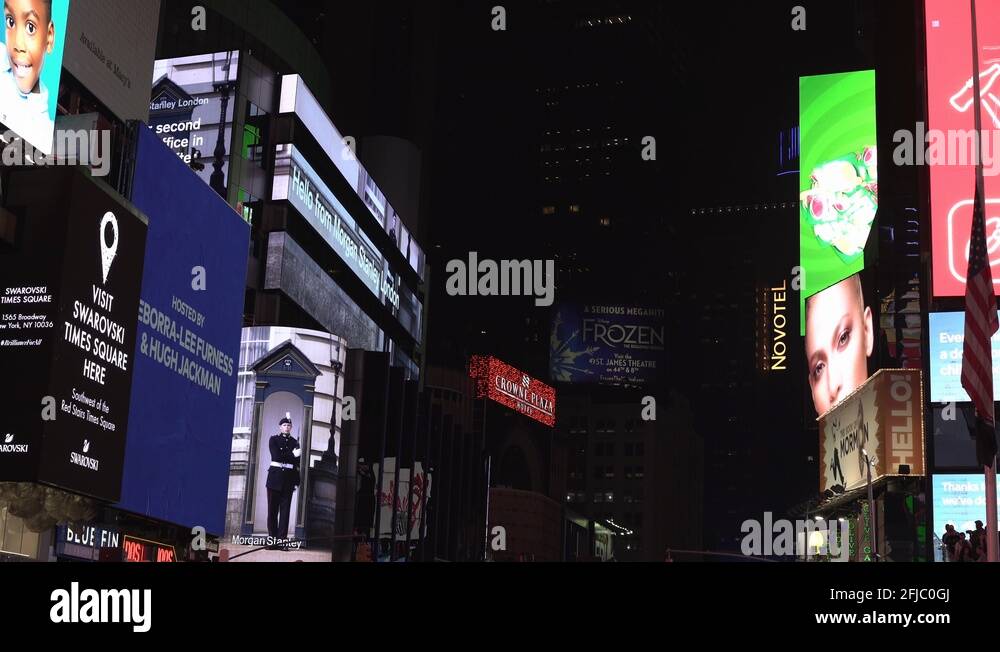 Buildings with large television billboards in Times Square 4k Stock ...