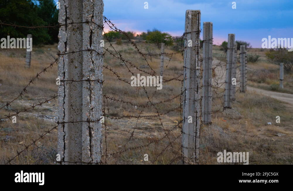 Concrete fence post barbed wire Stock Videos & Footage - HD and 4K ...