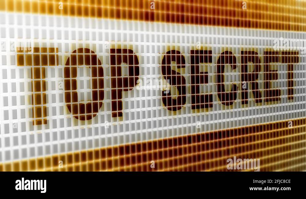 "Top secret" on the Screen. 4K Resolution. Encoder Prores 4444. Looping ...