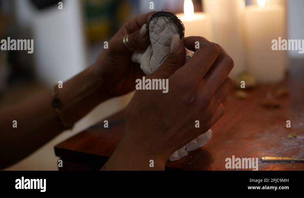 Creating a Voodoo Doll; Vodoo Ritual Stock Video Footage - Alamy