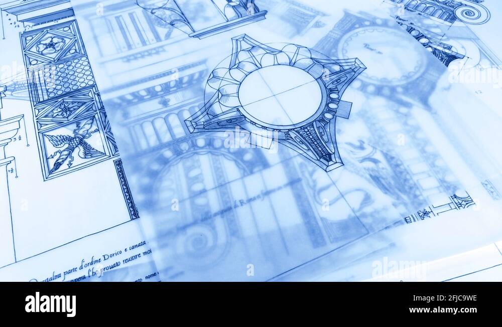 blueprints - drawings of antique architecture - drawings of antique ...