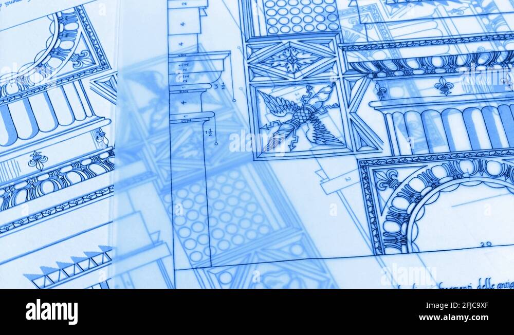 blueprints - drawings of antique architecture - drawings of antique ...