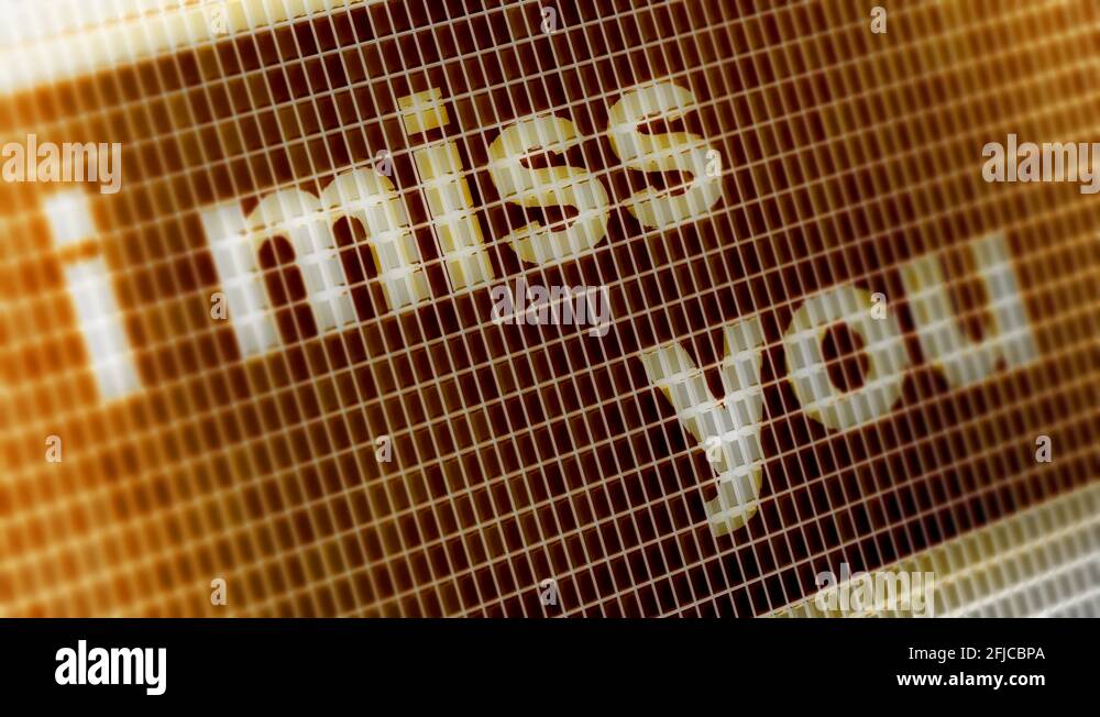 "I miss you" on the Screen. 4K Resolution. Encoder Prores 4444. Looping ...