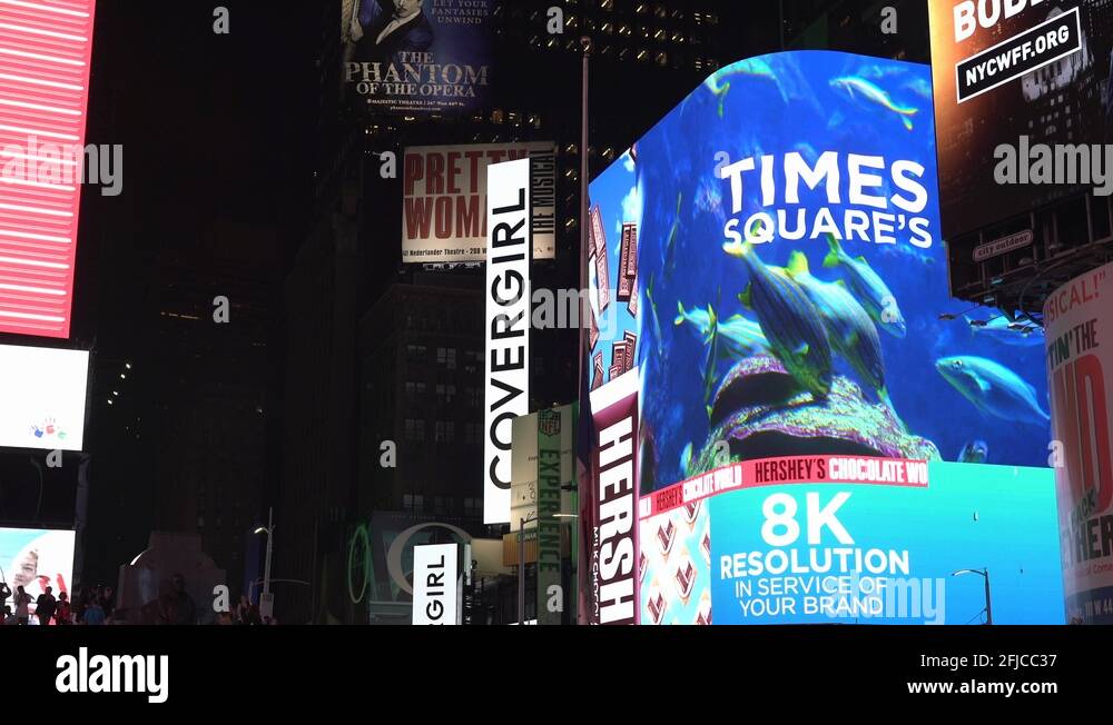 Times square advertisements night nyc Stock Videos & Footage - HD and ...