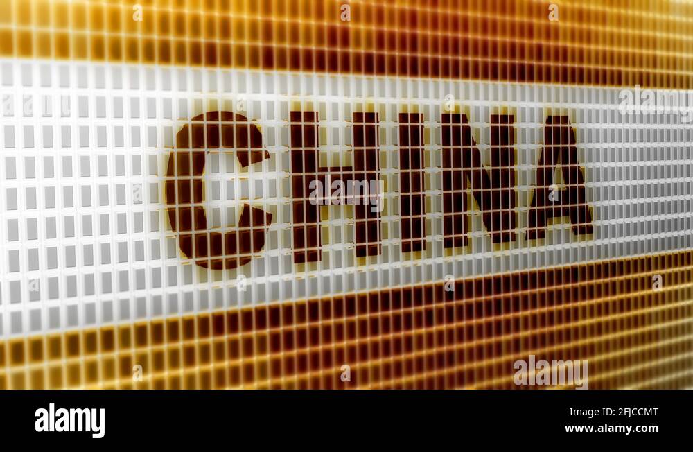 "China" on the Screen. 4K Resolution. Encoder Prores 4444. Looping ...