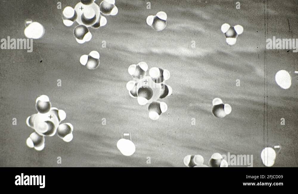 Atomic Molecule Chart Animated Educational Graphic 1960s Vintage Old ...