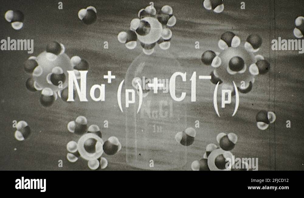Atomic Molecule Chart Animated Educational Graphic 1960s Vintage Old ...