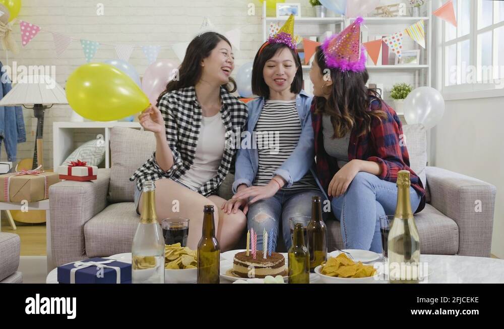 friends around a table at house party celebrating Stock Video Footage ...