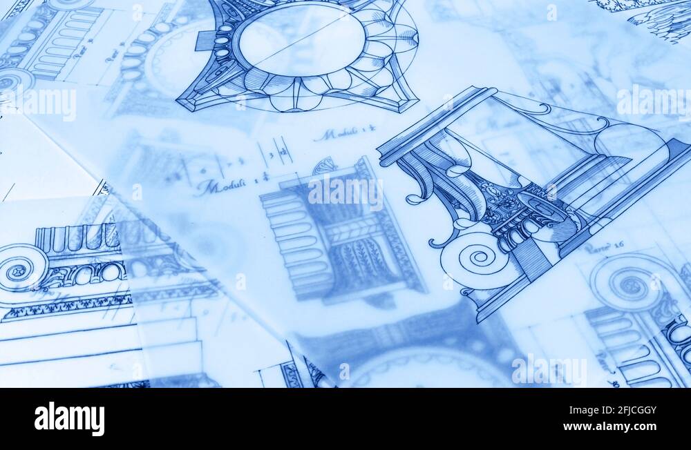 blueprints - drawings of antique architecture - drawings of antique ...