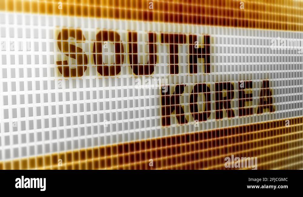 "South Korea" on the Screen. 4K Resolution. Encoder Prores 4444 ...