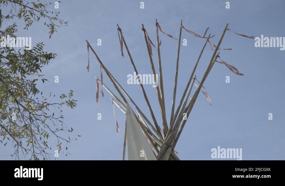 Top structure of a Native American Teepee Stock Video Footage - Alamy