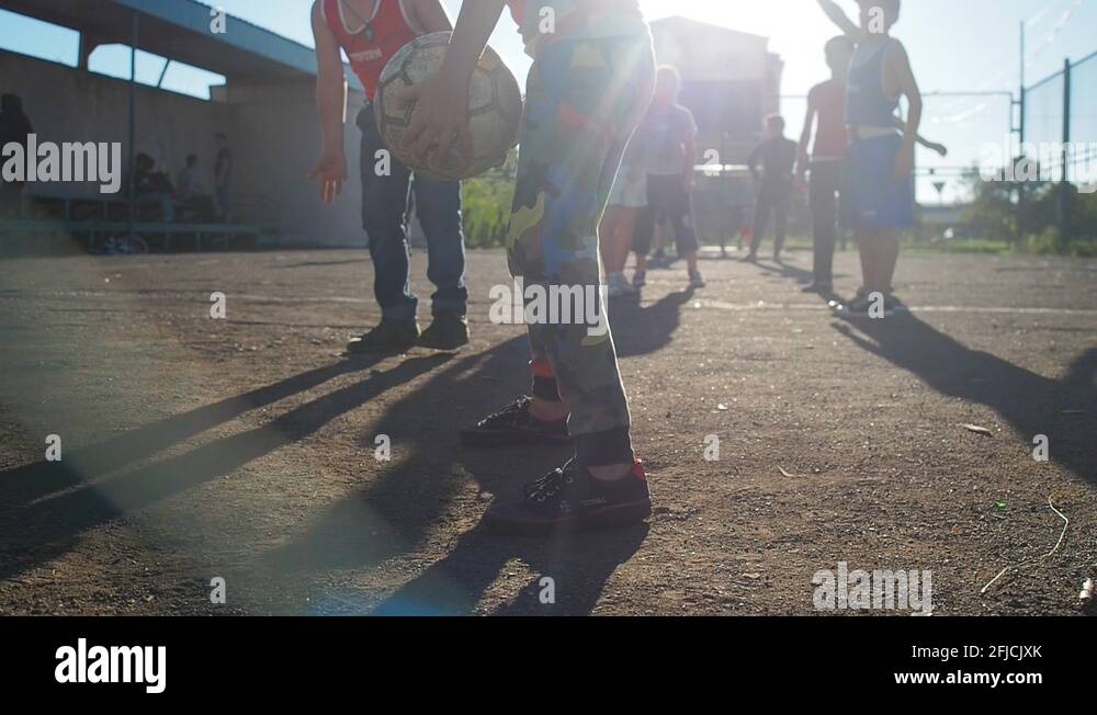 Children Playing Football / Soccer Outdoors Stock Video Footage - Alamy
