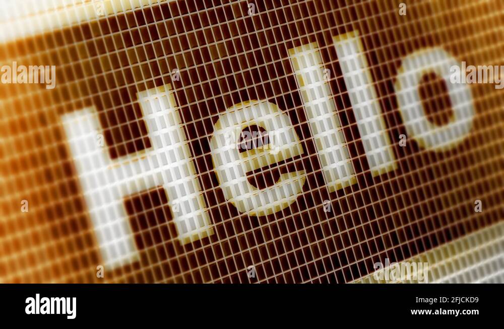 "Hello" on the Screen. 4K Resolution. Encoder Prores 4444. Looping ...