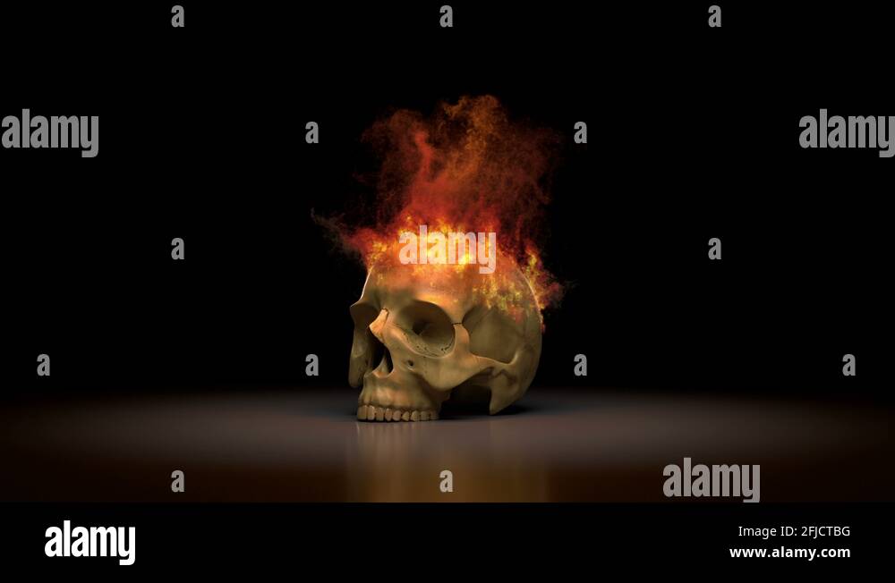 Burning skull looping animation Stock Video Footage - Alamy