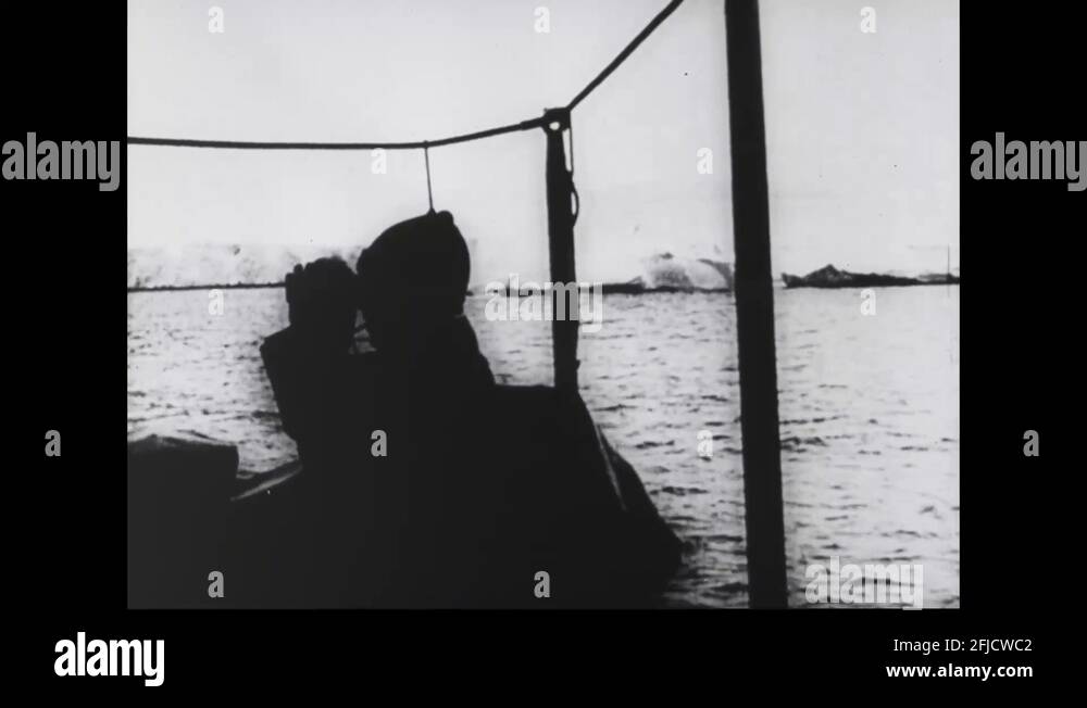 Scene of ice slides, an ice field, icebergs, the Bear - 1933-37 Stock ...