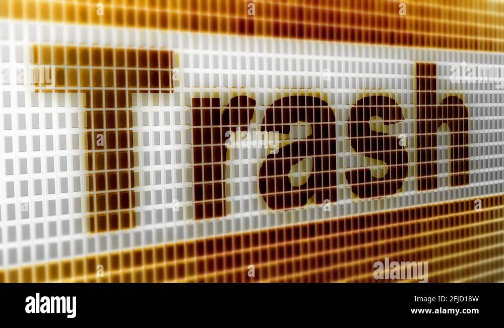 "Trash" on the Screen. 4K Resolution. Encoder Prores 4444. Looping ...