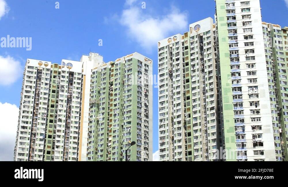 Hong Kong's high-rise buildings, public housing villages, public ...