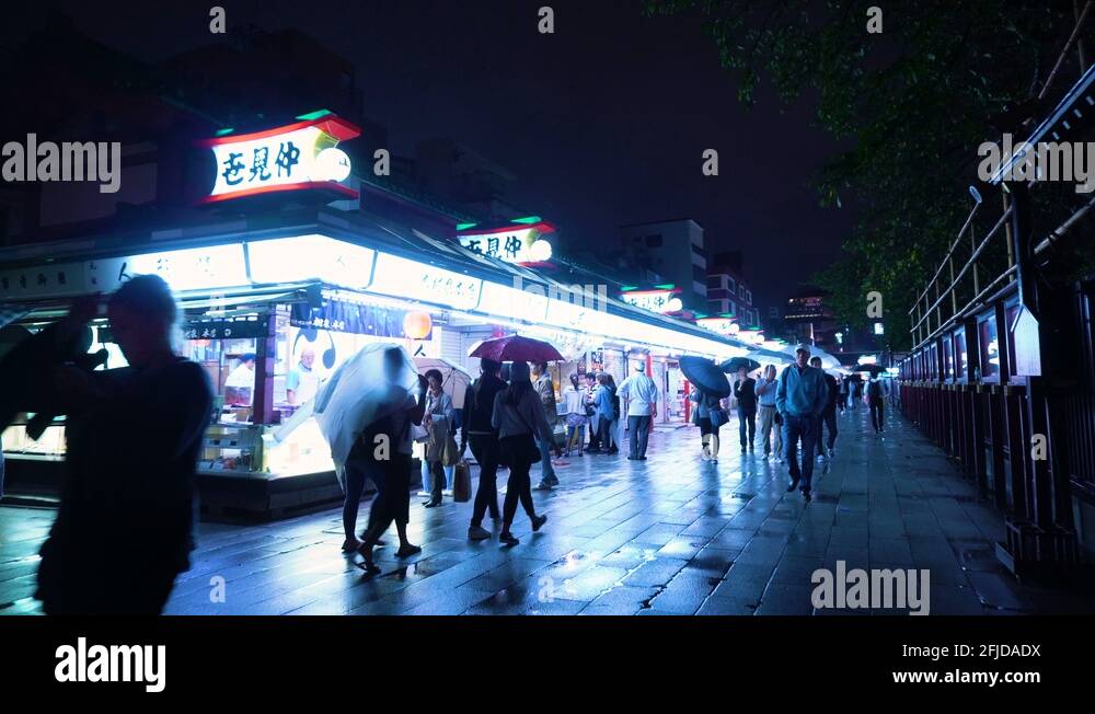 2 Clips - Japanese Night Market and Shops at Night With Silhouette ...