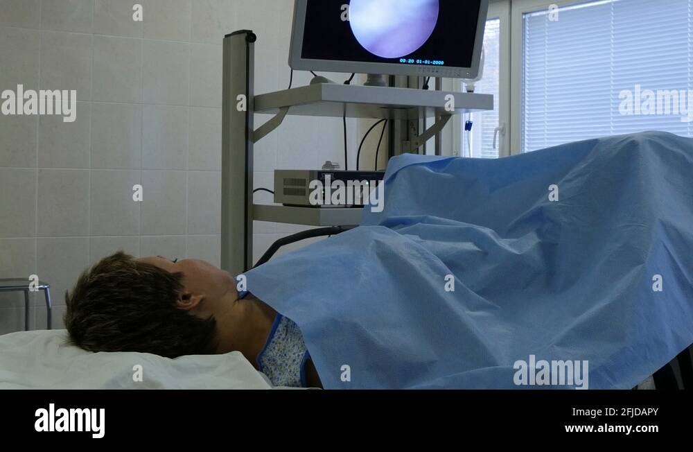 Female neck of uterus womb cervix uteri on monitor gynecological ...