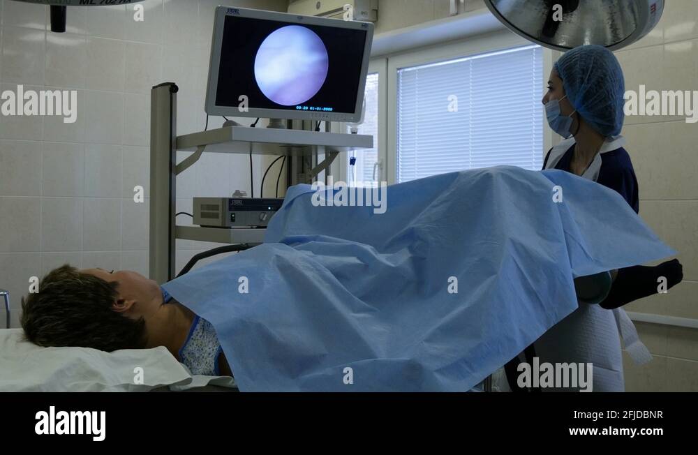 Female neck of uterus womb cervix uteri on monitor gynecological ...