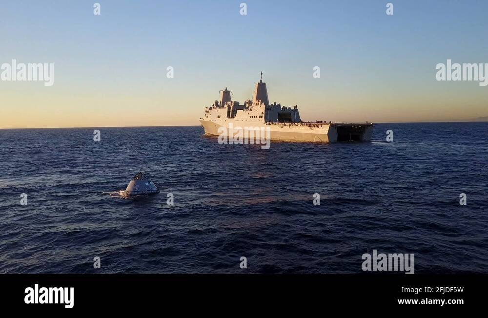 UAV footage of USS Anchorage recovering BTA - 2018 Stock Video Footage ...