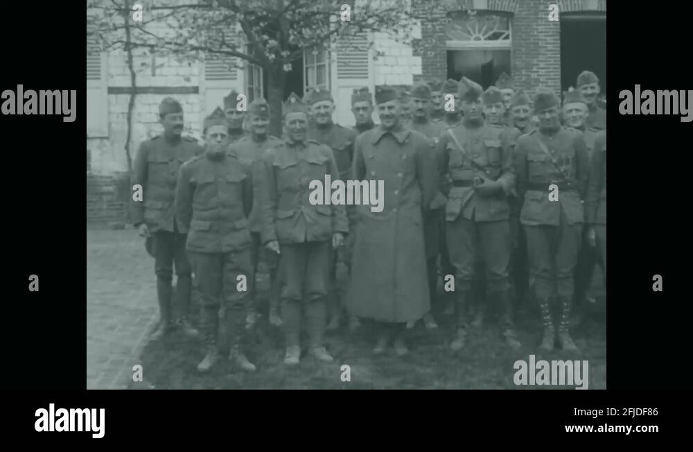 Scene of officers of the 16th infantry division at the headquarter ...