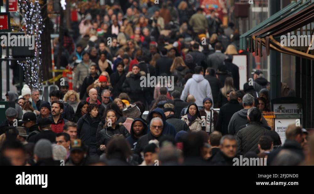 Crowd of people walking street slow motion New York City Stock Video ...