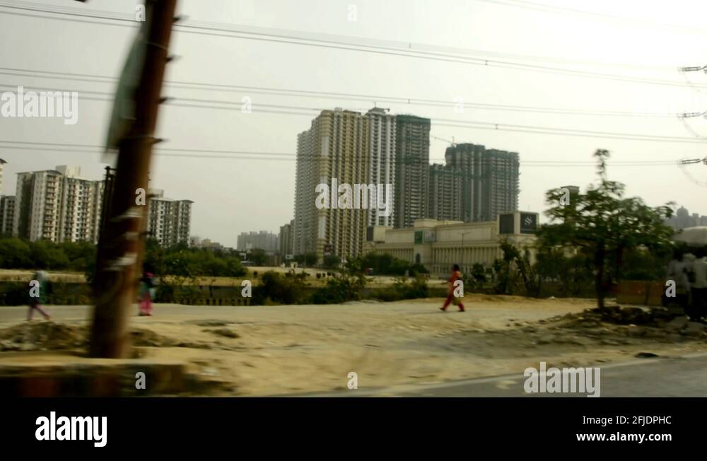 Viewing from inside the left side of aing car in the morning Stock ...