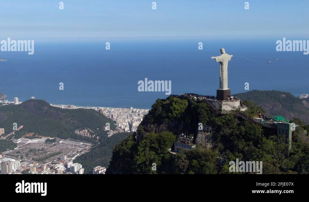 Rio de Janeiro, Brazil, Aerial View of Christ the Redeemer Statue Stock ...