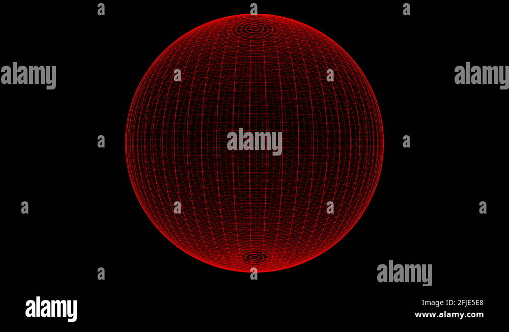Plexus Style Loop Rotate Sphere Animation Cycle Red Dots And Lines On The Alpha Stock Video