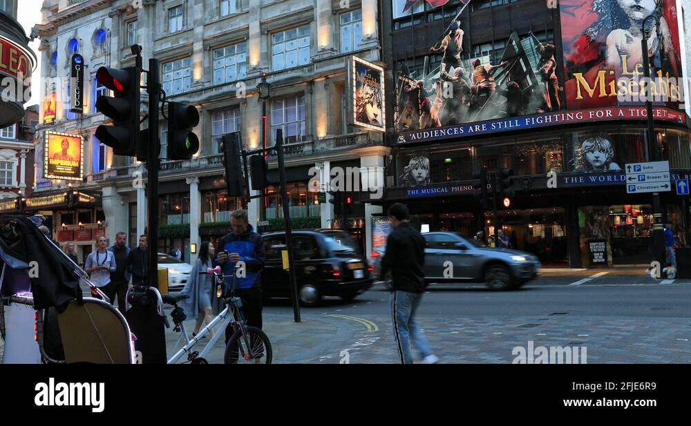 London theater district street Les Miserables England 4K Stock Video ...