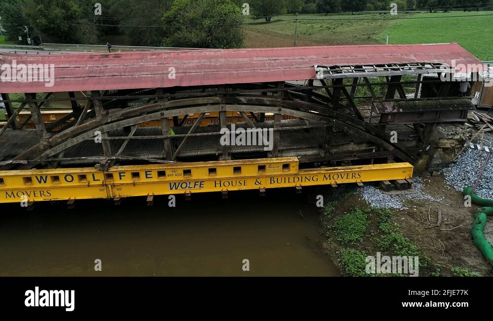 Dismantling of a 174 Year Old Burr Arch Truss Design Covered Bridge ...