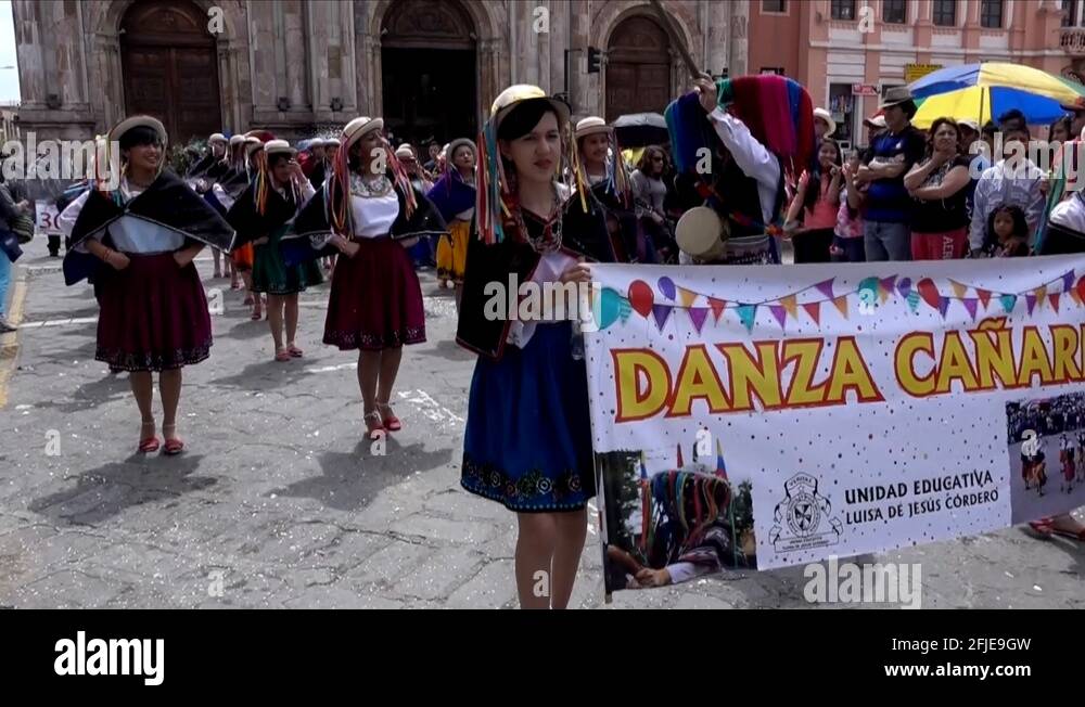 Cuenca, Ecuador-20160206-Women Dance in Parade in Traditional Dresses ...