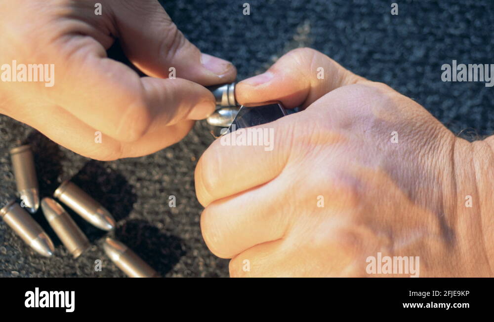 Process of gun loading. Ammunition, guns, weapons concept Stock Video ...