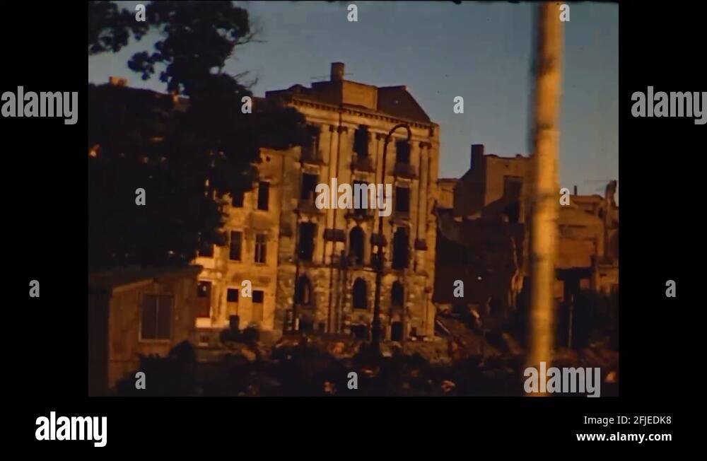 Buildings are destroyed by war - 1944 Stock Video Footage - Alamy
