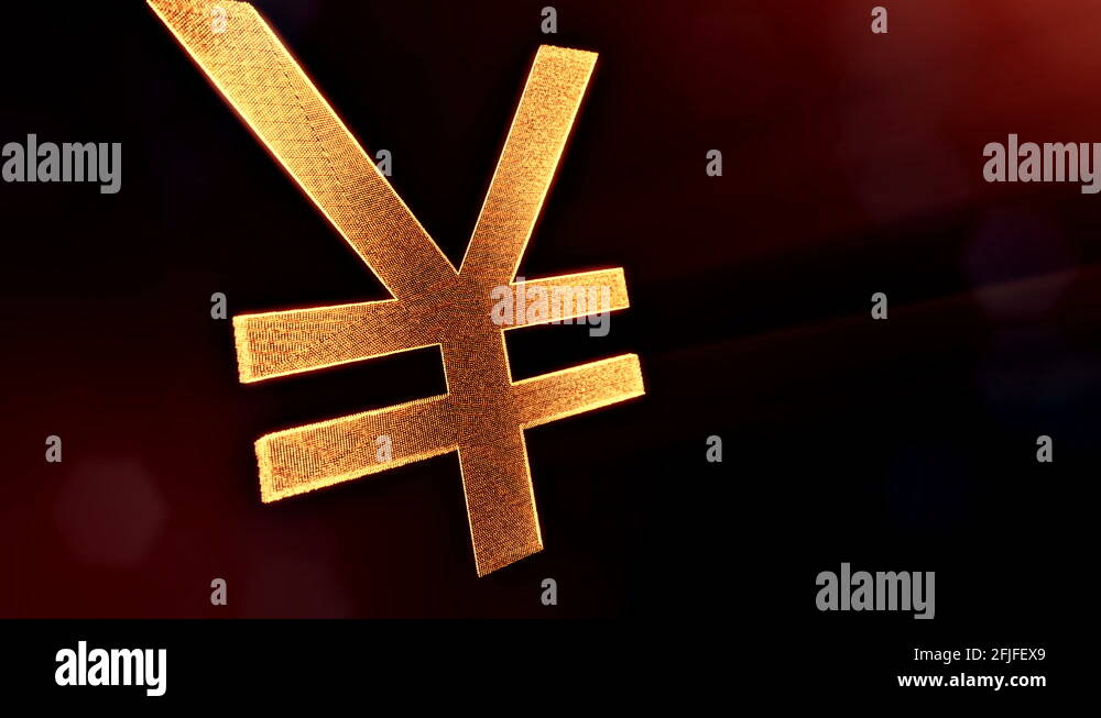 Animation icon or emblem of Japanese yen Logo.. Background made of glow ...