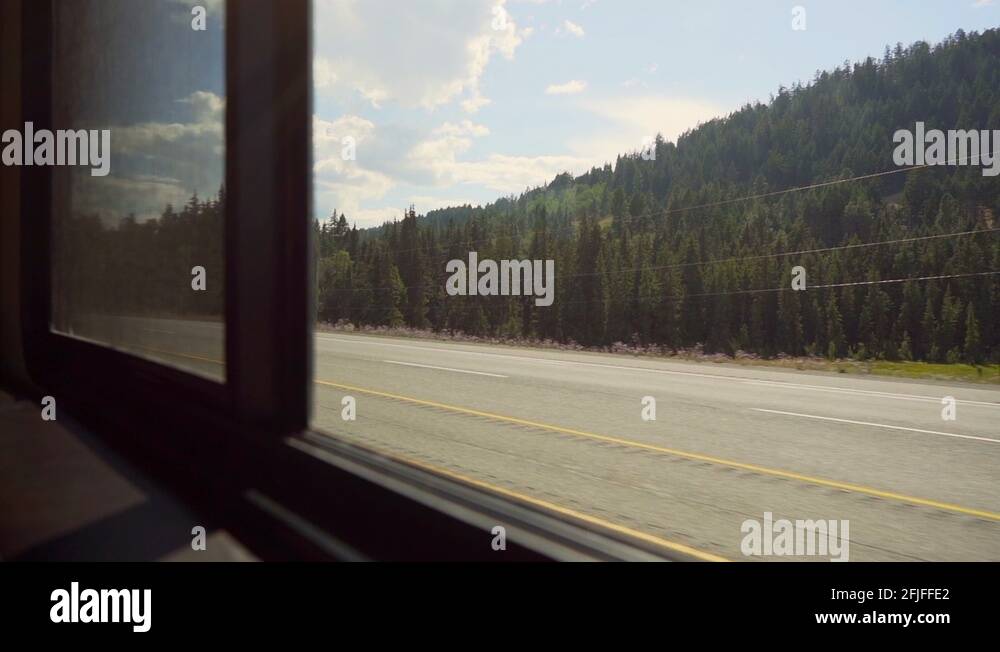 Driving cars on a canadian highway filmed out of a camper Stock Video ...