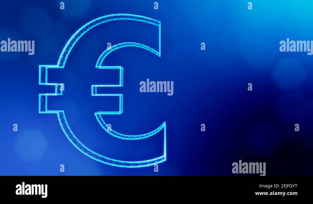 Animation icon or emblem of Euro Logo. Background made of glow ...