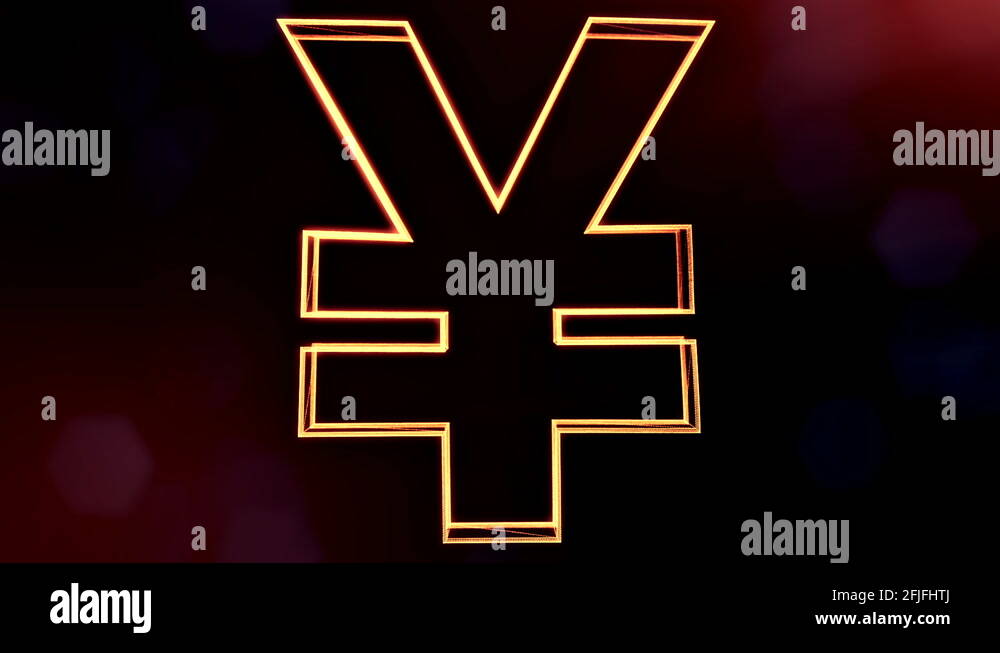 Animation icon or emblem of Japanese yen Logo. Background made of glow ...