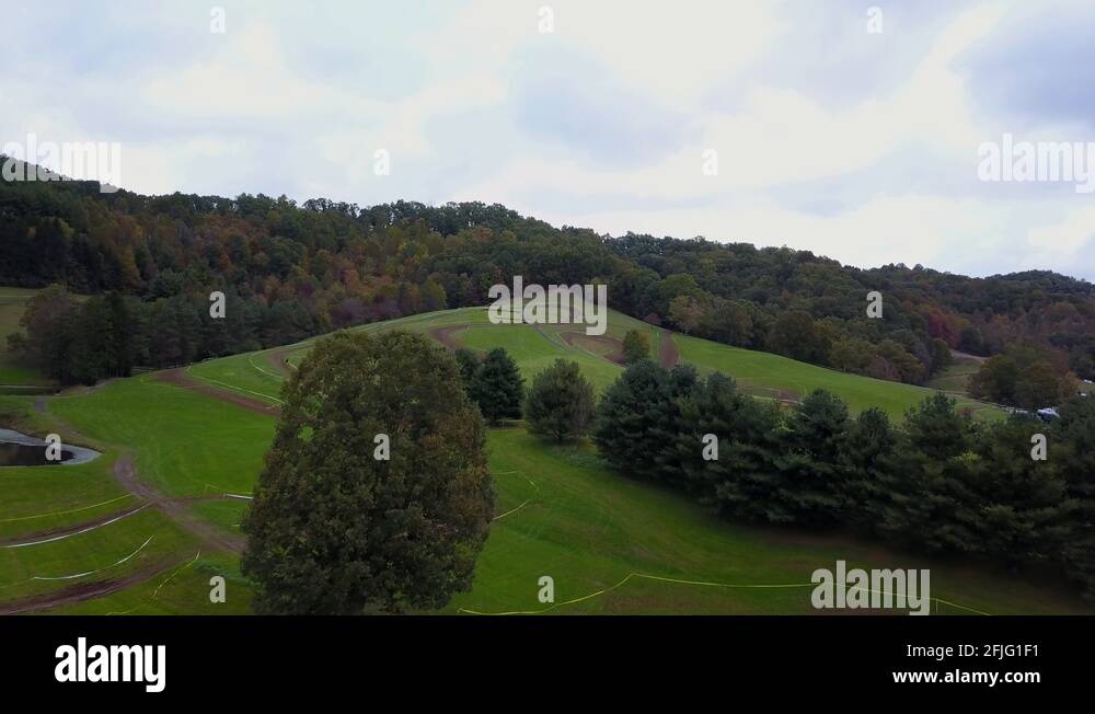 Course layout for a motorcycle enduro race in West Virginia Stock Video ...