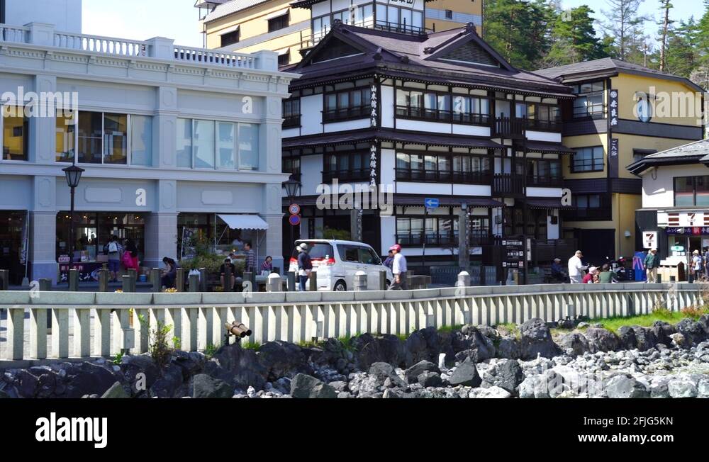 visiting the hot spring town in japan, old traditional town Stock Video ...