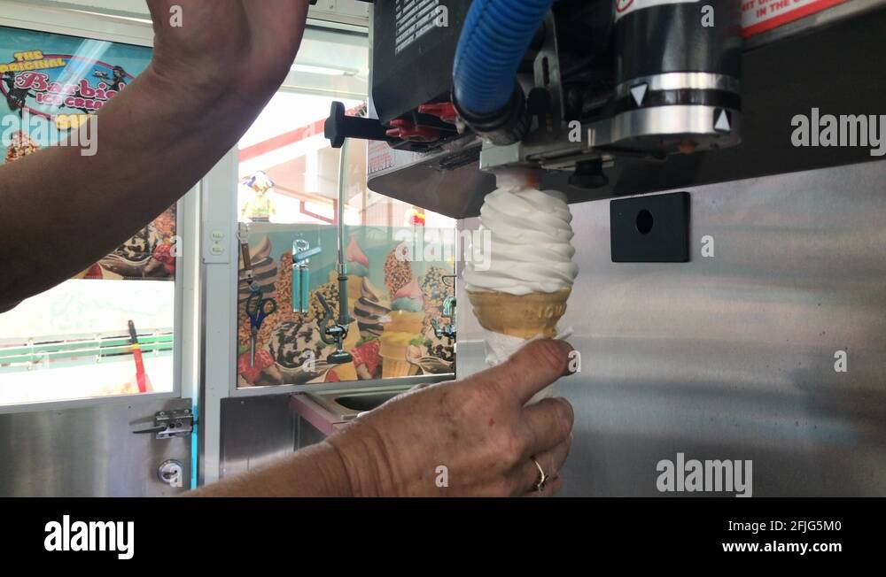 Ice Cream stand and making of ice cream products Stock Video Footage ...