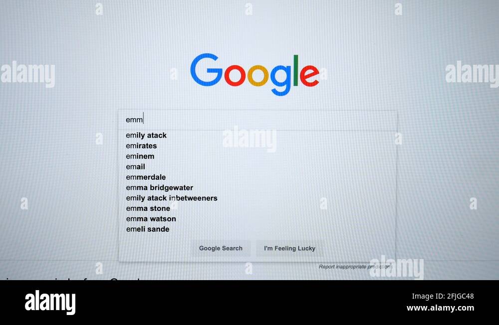 Typing Emmanuel Macron on Google Search Stock Video Footage - Alamy