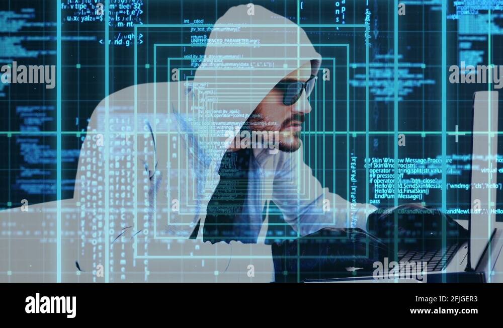 Digital Animation of hacker hacker hacking the laptop 4K Stock Video ...