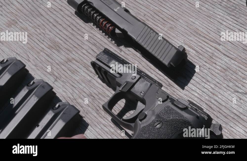9mm Gun Disassemble Background, Black Metal Weapon Pistol Handgun, Army ...