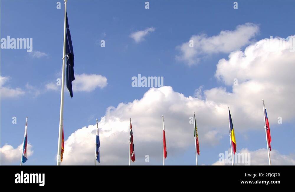 Nato headquarters flags Stock Videos & Footage - HD and 4K Video Clips ...