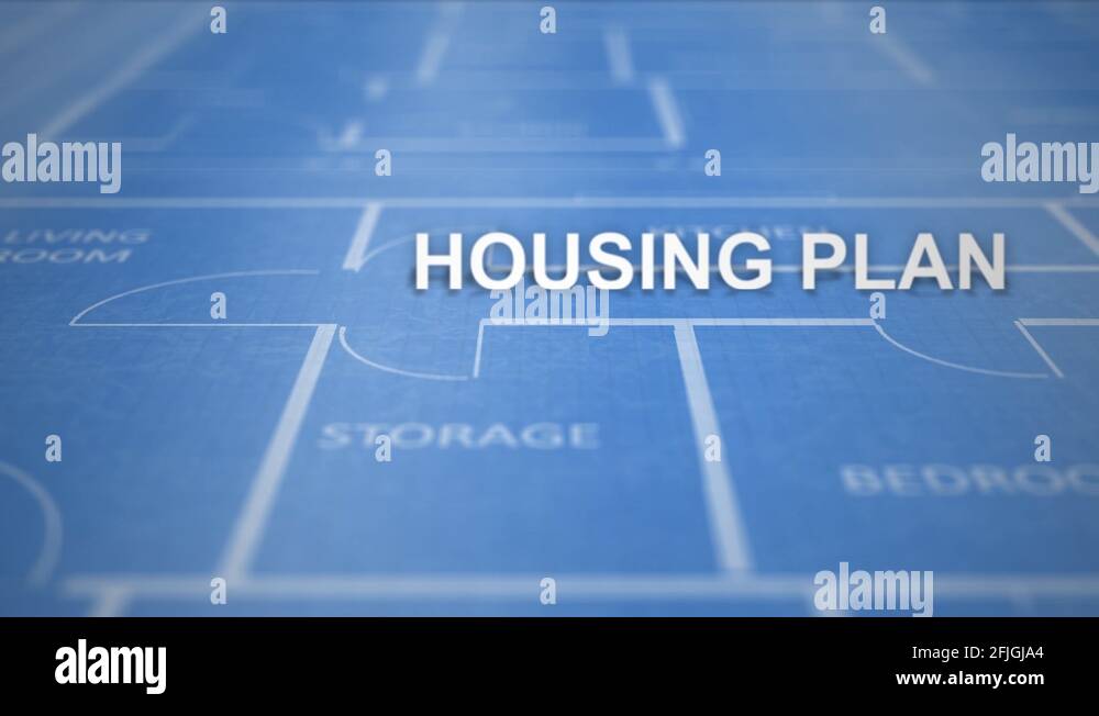 Blueprint Text on Architectural Drawing Series - Housing Plan Stock ...